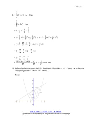 Contoh contoh soal dan pembahasan integral | PDF