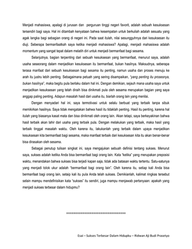 Contoh esai | PDF