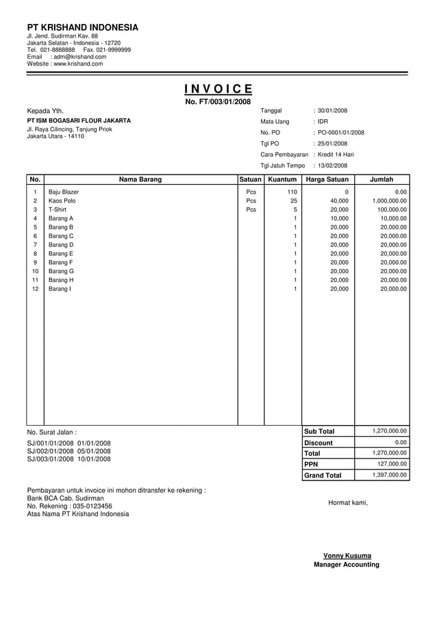 Contoh faktur-penjualan | PDF