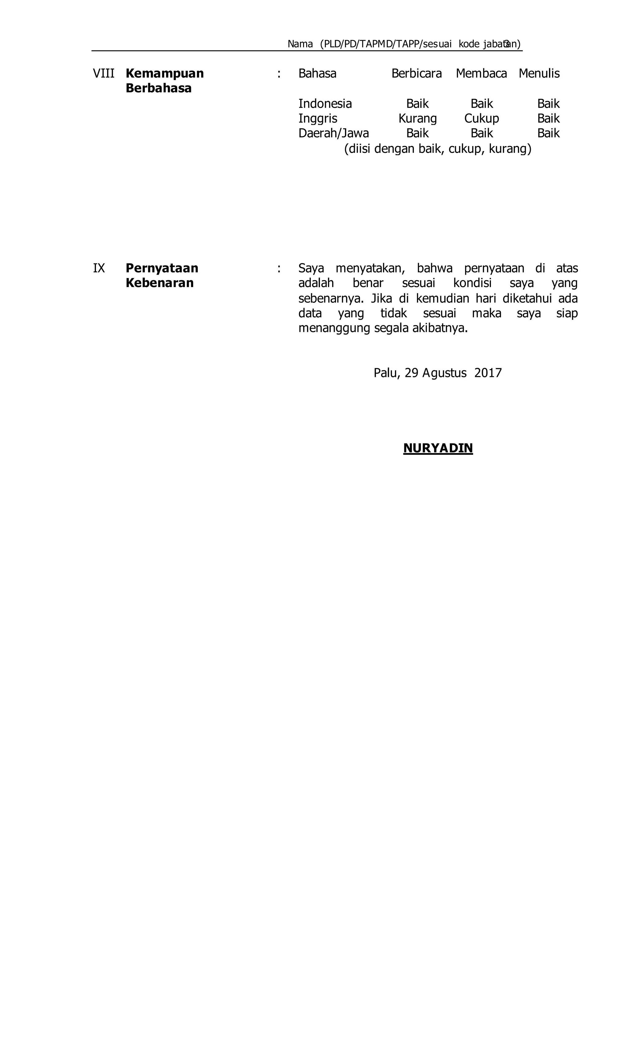 Contoh format-cv-pendamping-desa | DOC