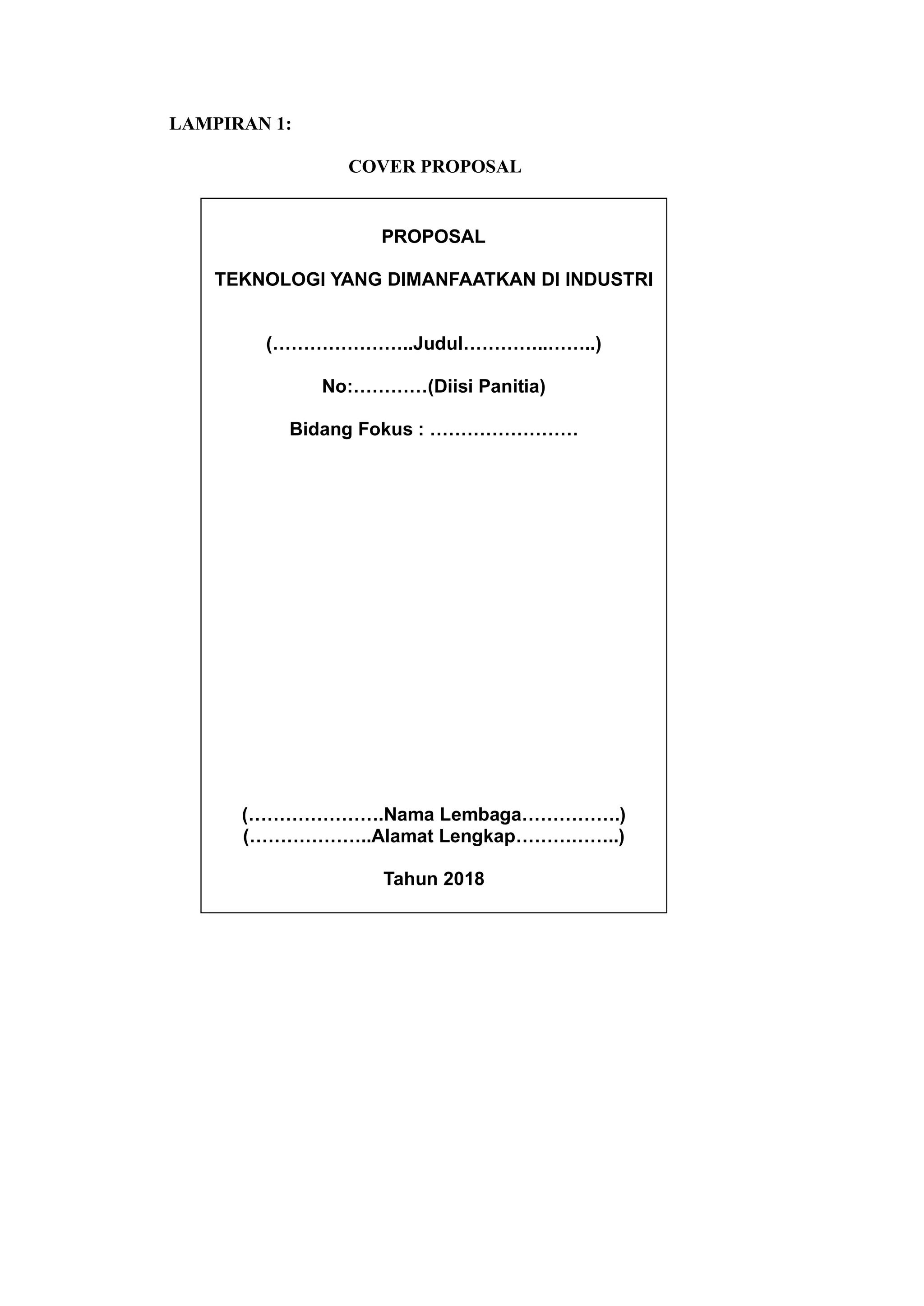 Contoh format-proposal-pendanaan-inovasi-2019 | PDF