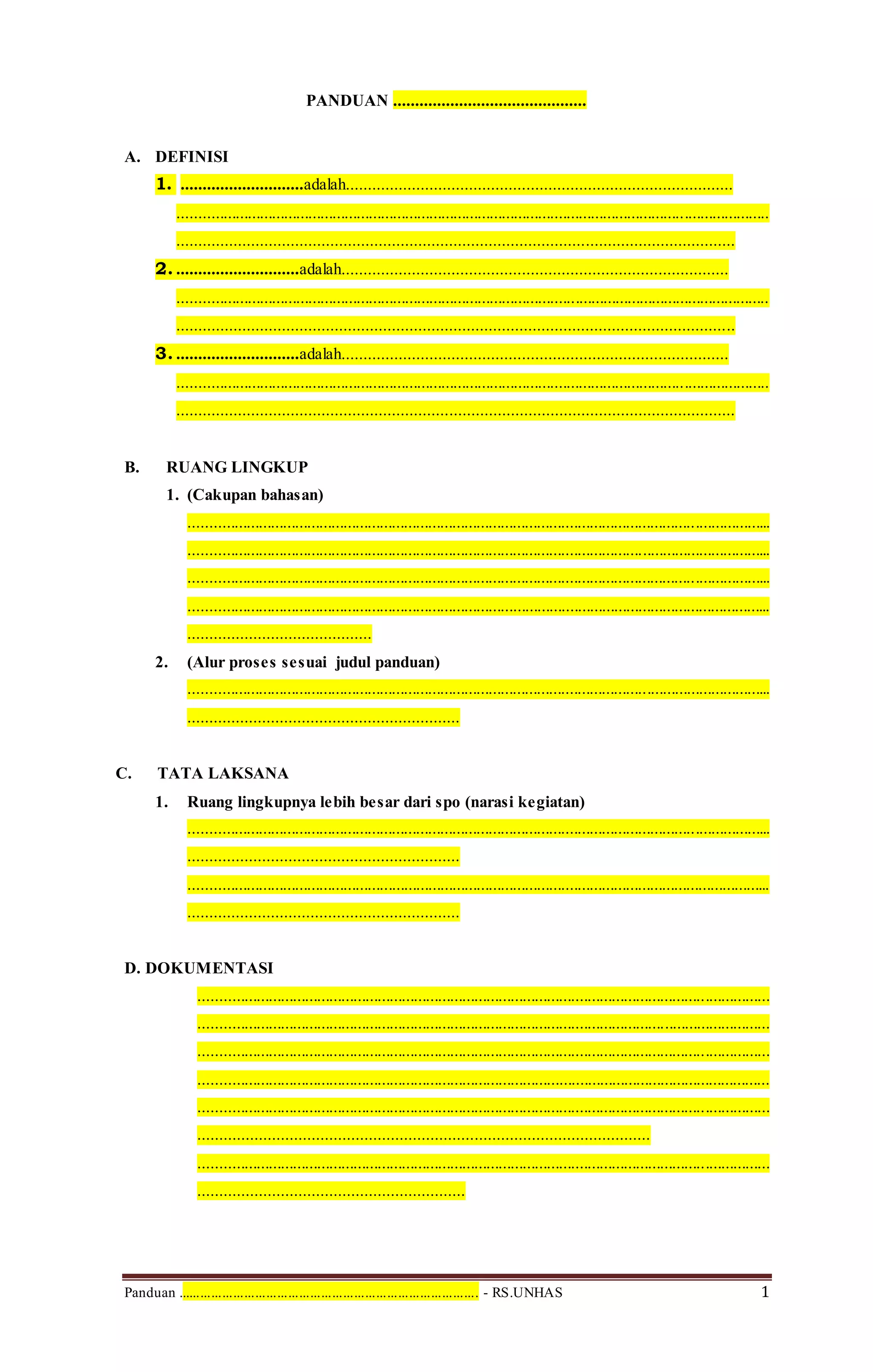 Contoh format panduan | PDF