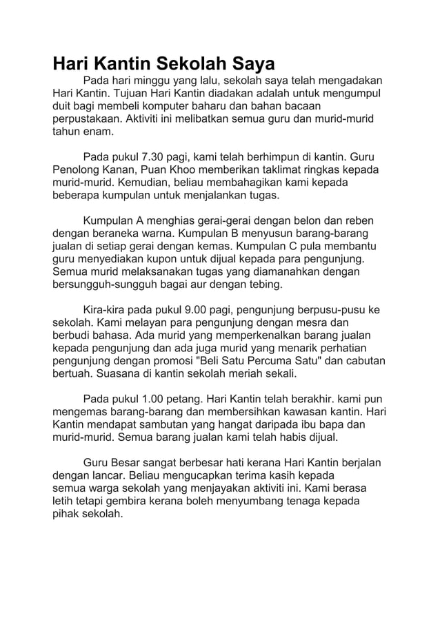 Contoh karangan-Pengalaman | PDF