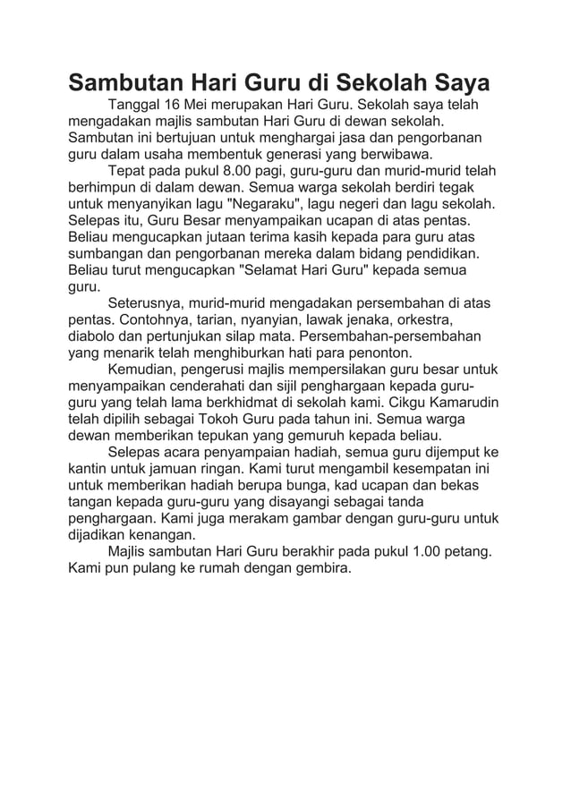 Contoh karangan-Pengalaman | PDF