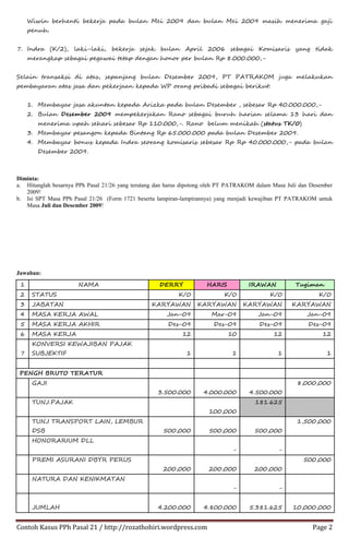 Contoh kasus-spt-pph-psl-21 | PDF