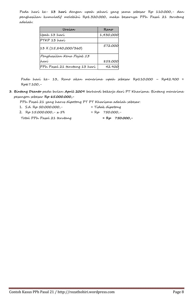 Contoh kasus-spt-pph-psl-21 | PDF