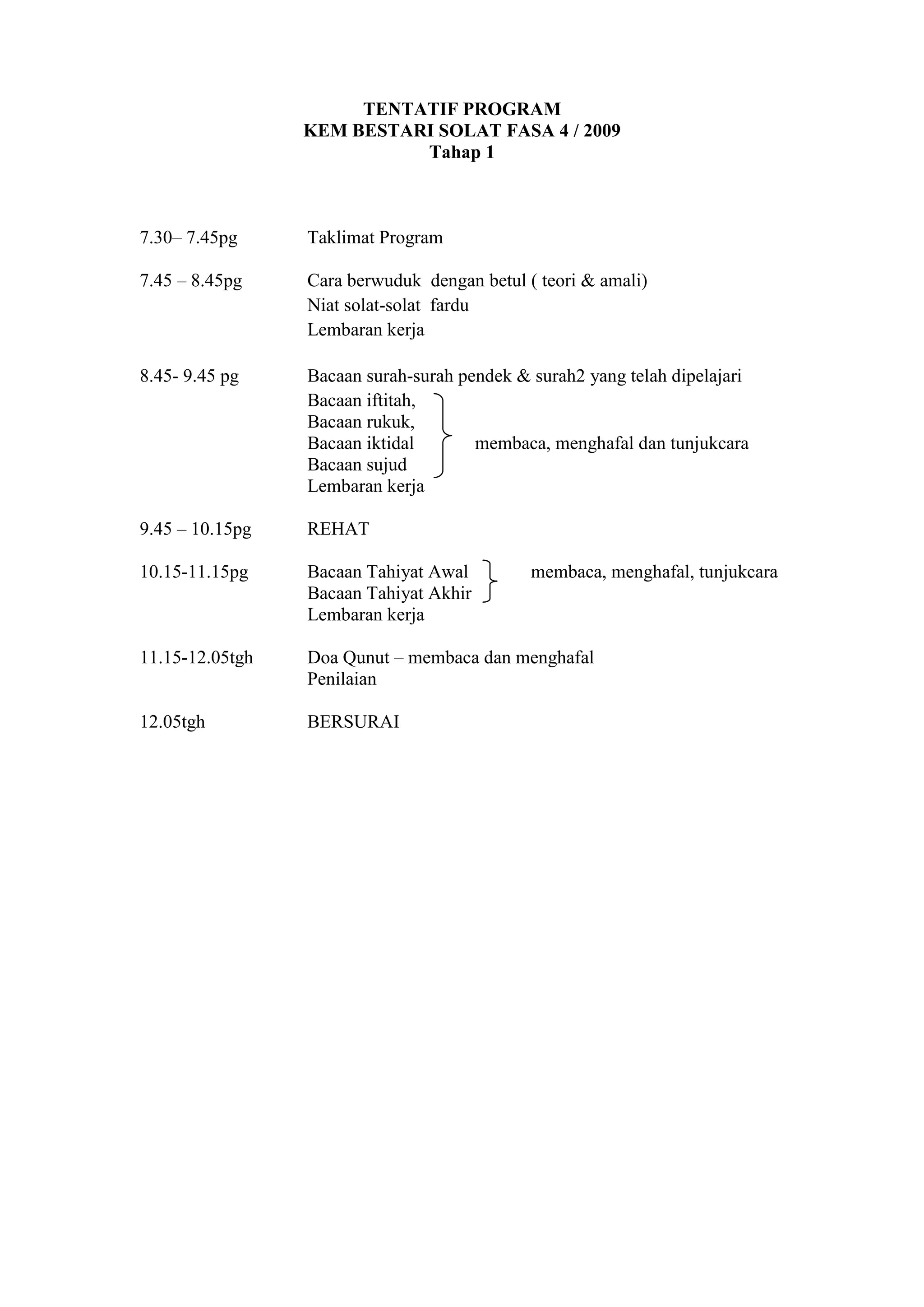 lembaran kerja solat - Sofia Slack