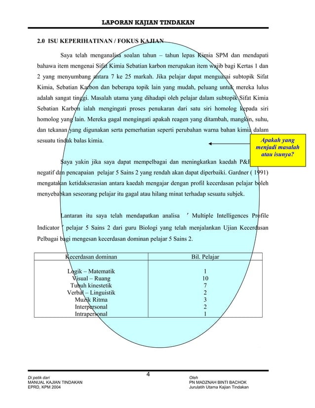 Contoh laporan-kajian-tindakan (1) | PDF