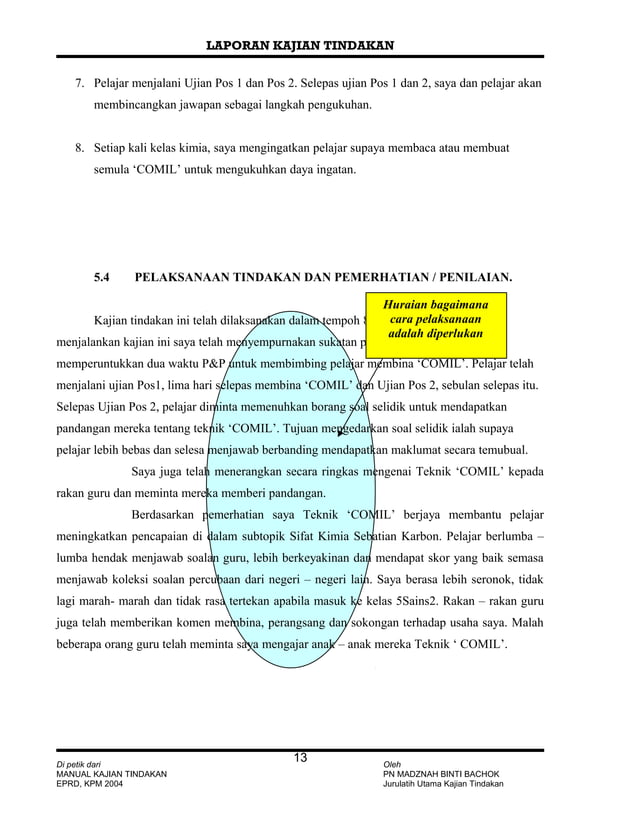 Contoh laporan-kajian-tindakan (1) | PDF