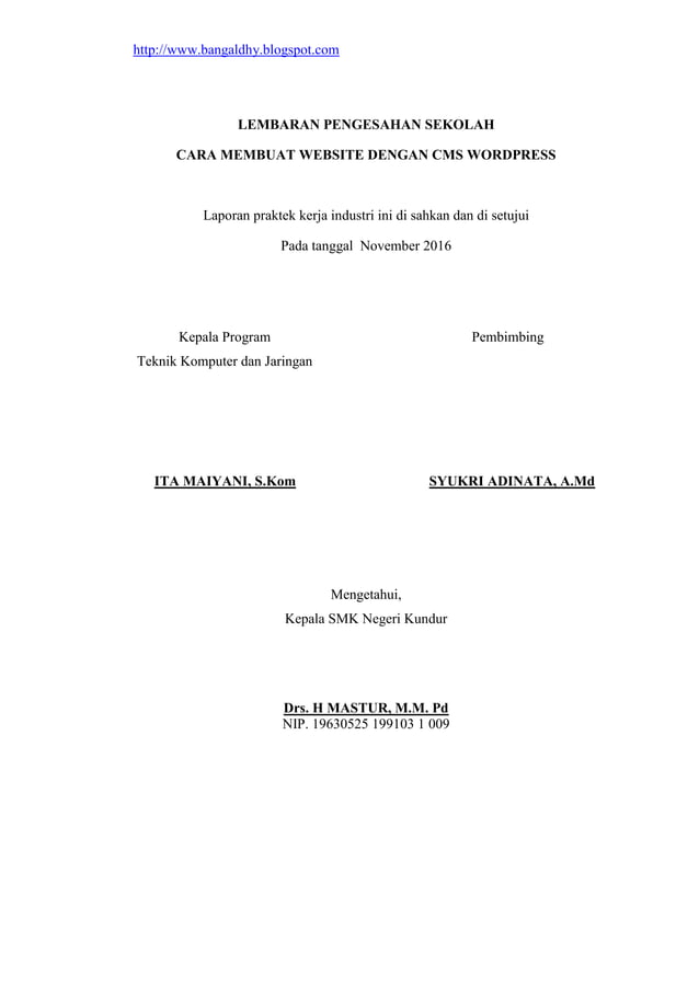 Contoh laporan-prakerin-tkj-membuat-website | PDF