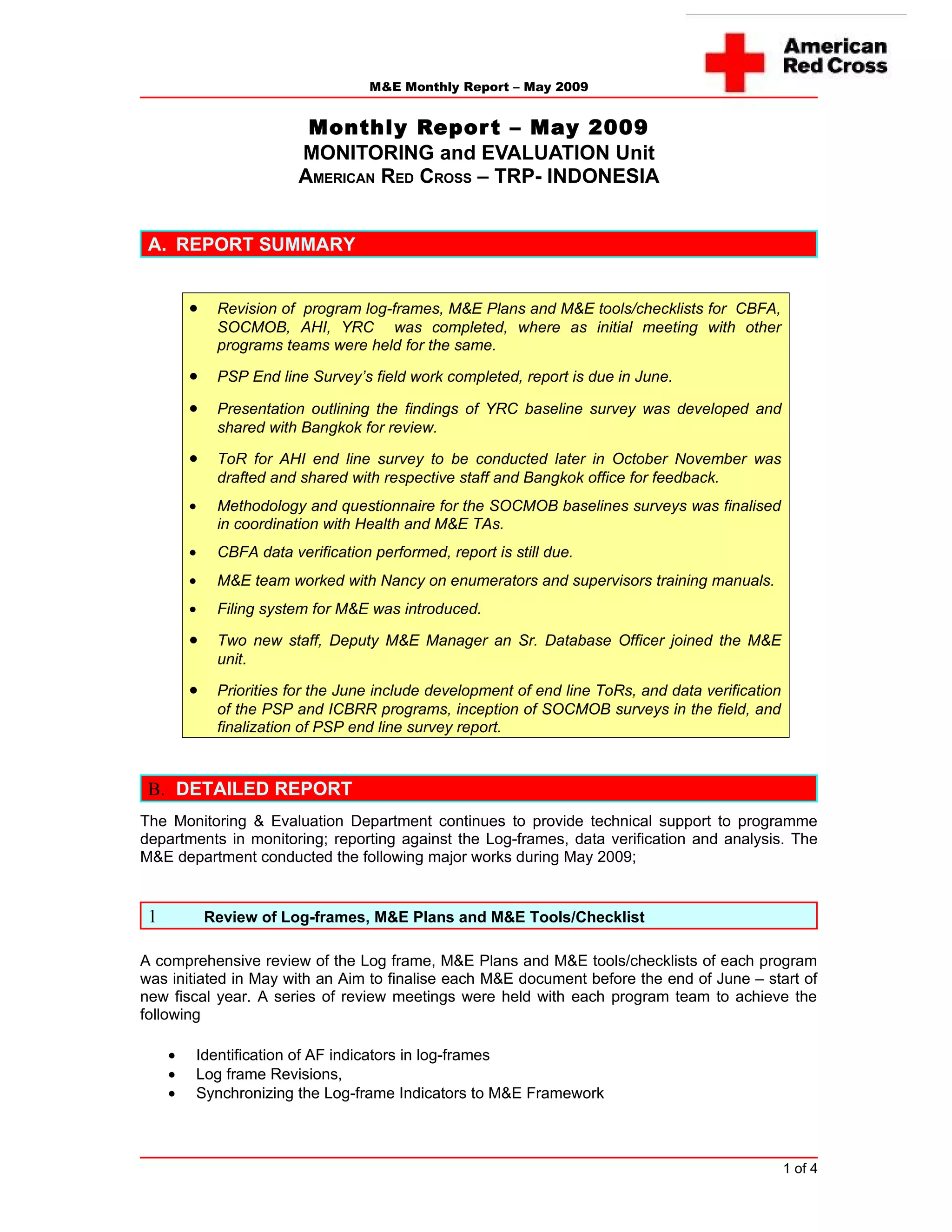 Contoh Monthly Reports | DOC