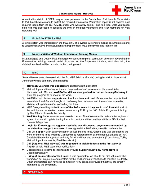 Contoh Monthly Reports | DOC | Business | Business and Finance