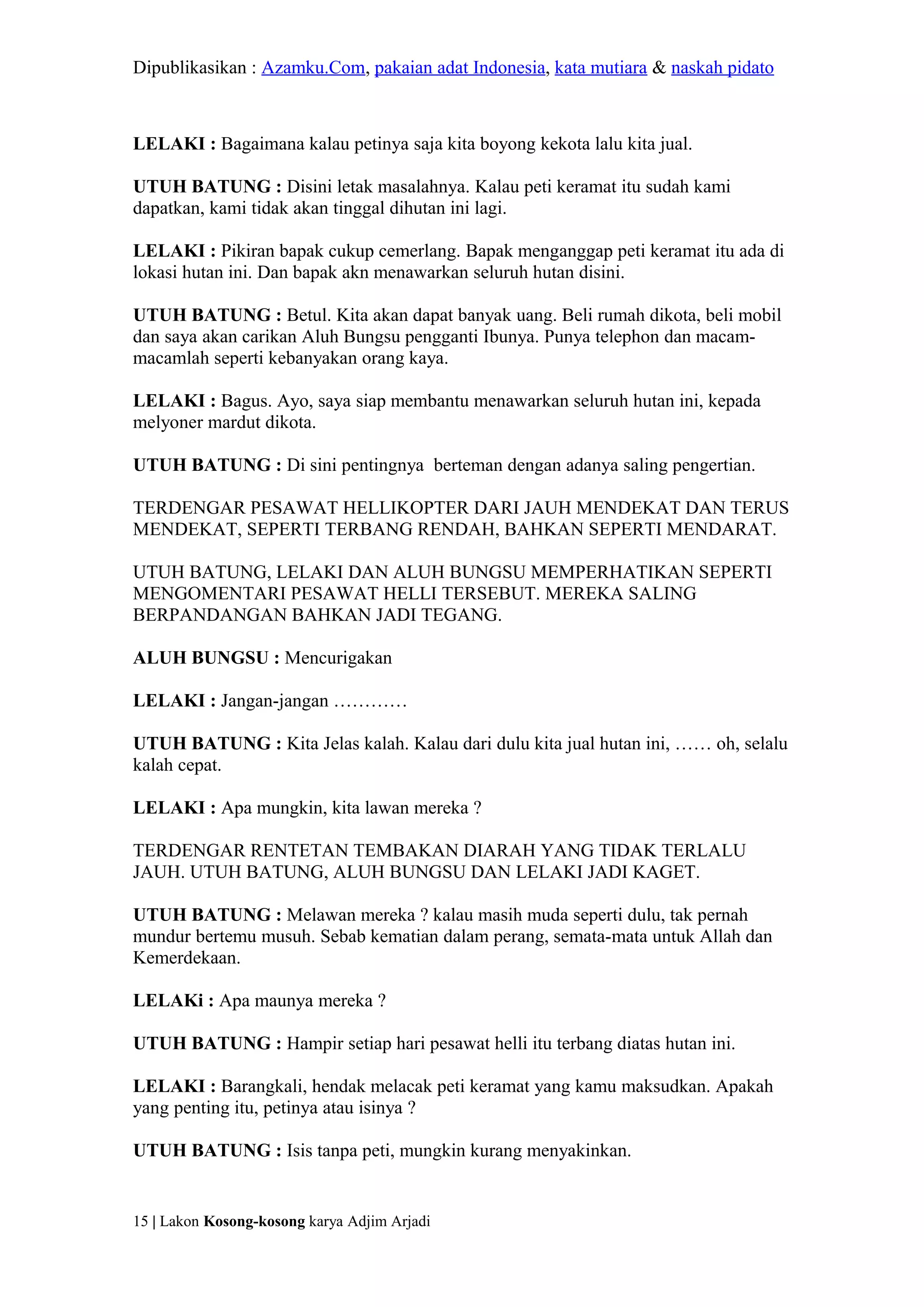 Contoh naskah-drama-20-orang-pemain | DOC