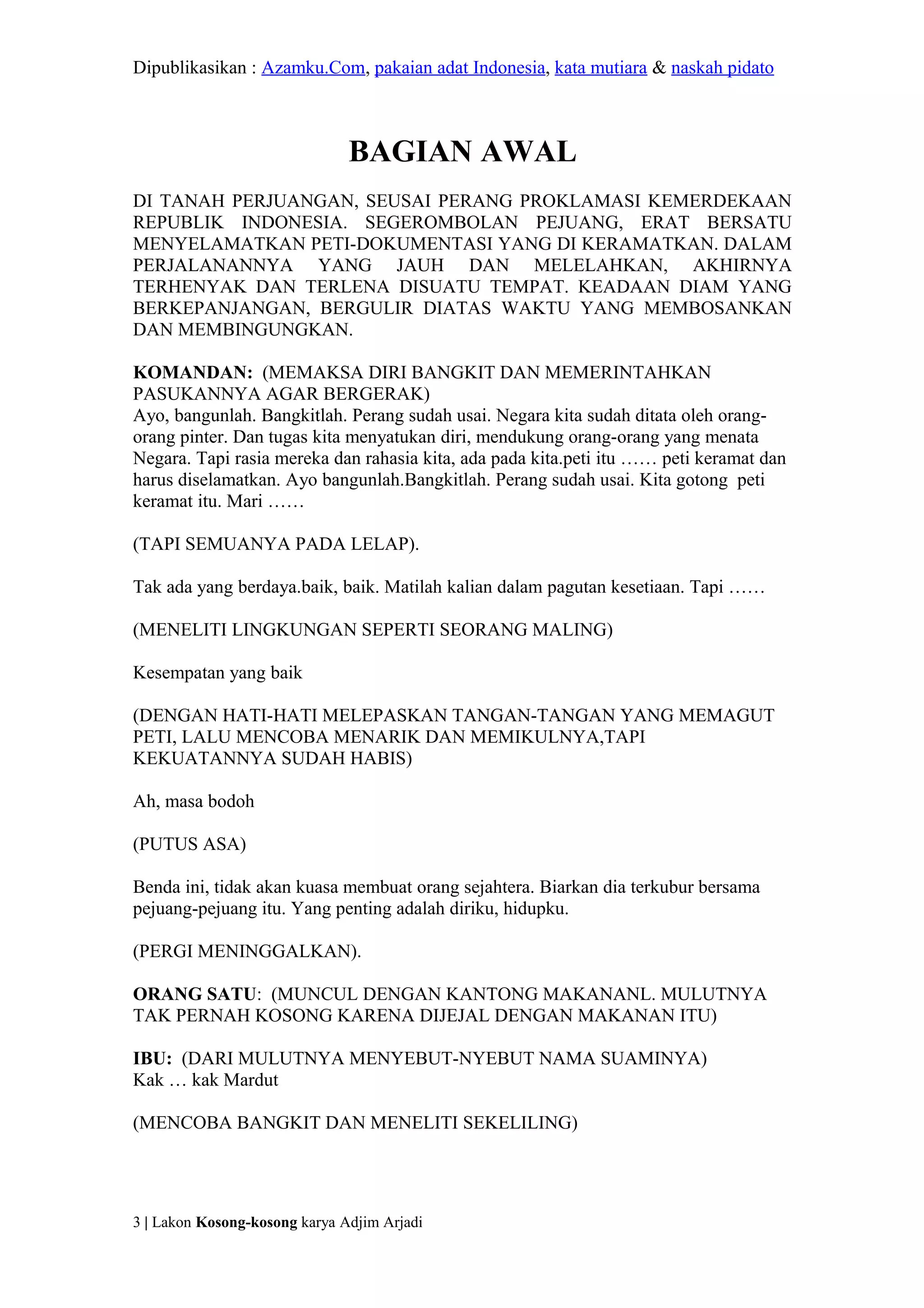 Contoh naskah-drama-20-orang-pemain | DOC