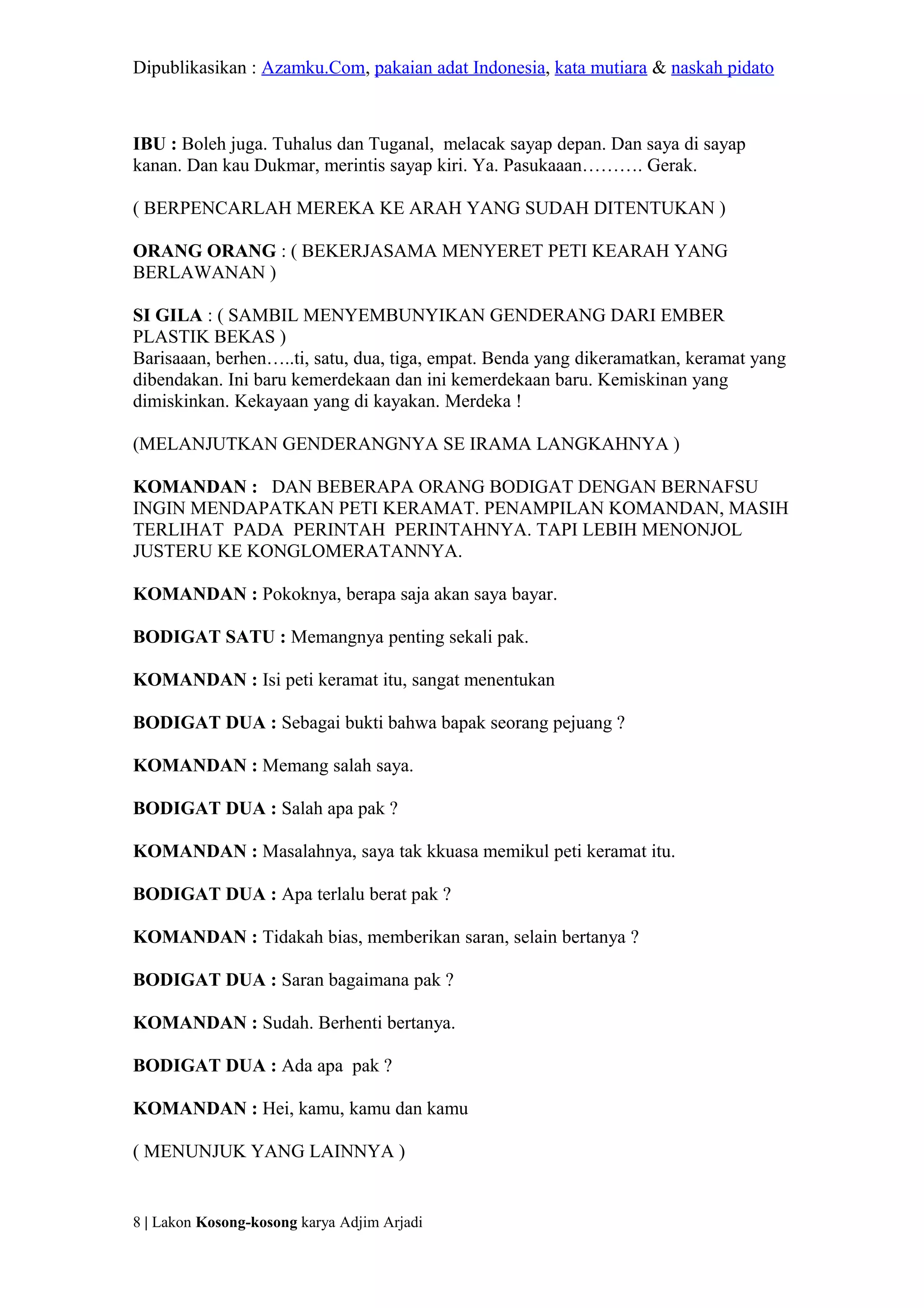 Contoh naskah-drama-20-orang-pemain | DOC
