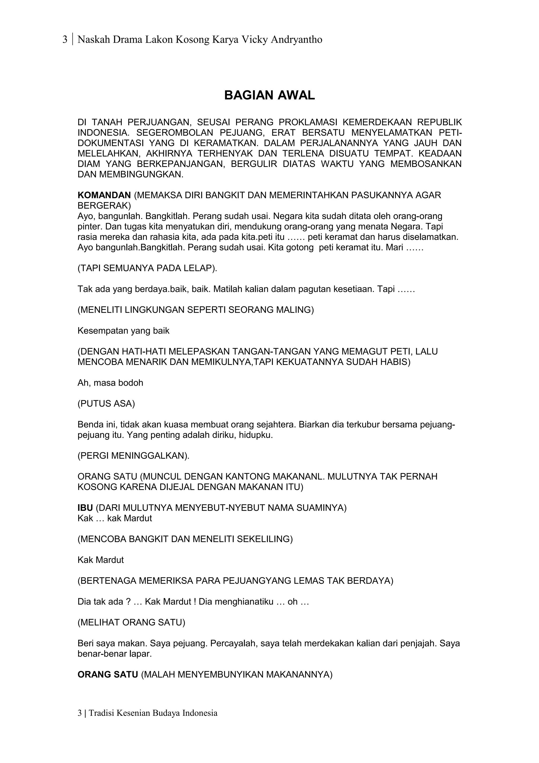 Contoh Naskah Drama 20 Pemain | DOC