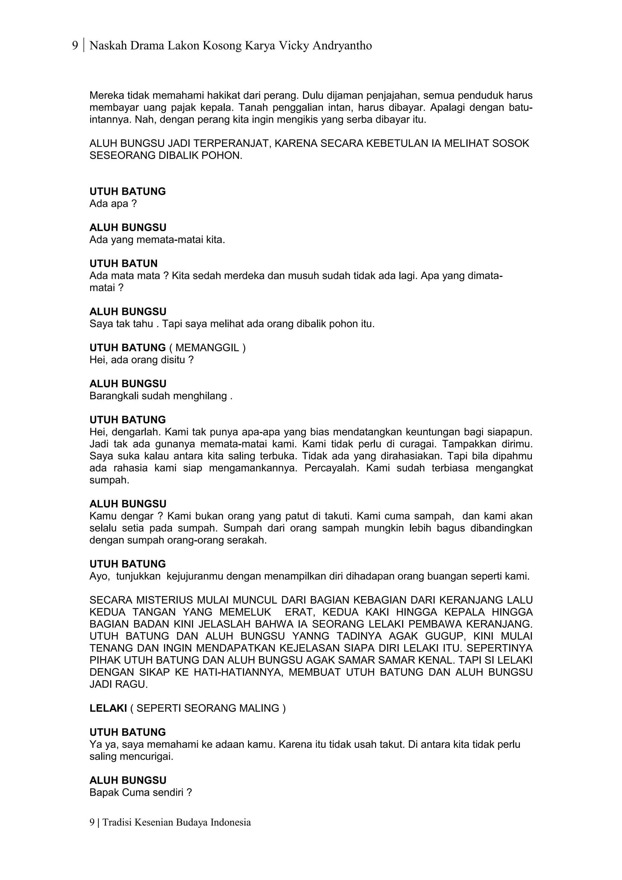 Contoh Naskah Drama 20 Pemain | DOC