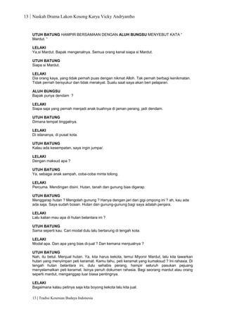 Contoh Naskah Drama 20 Pemain | DOC