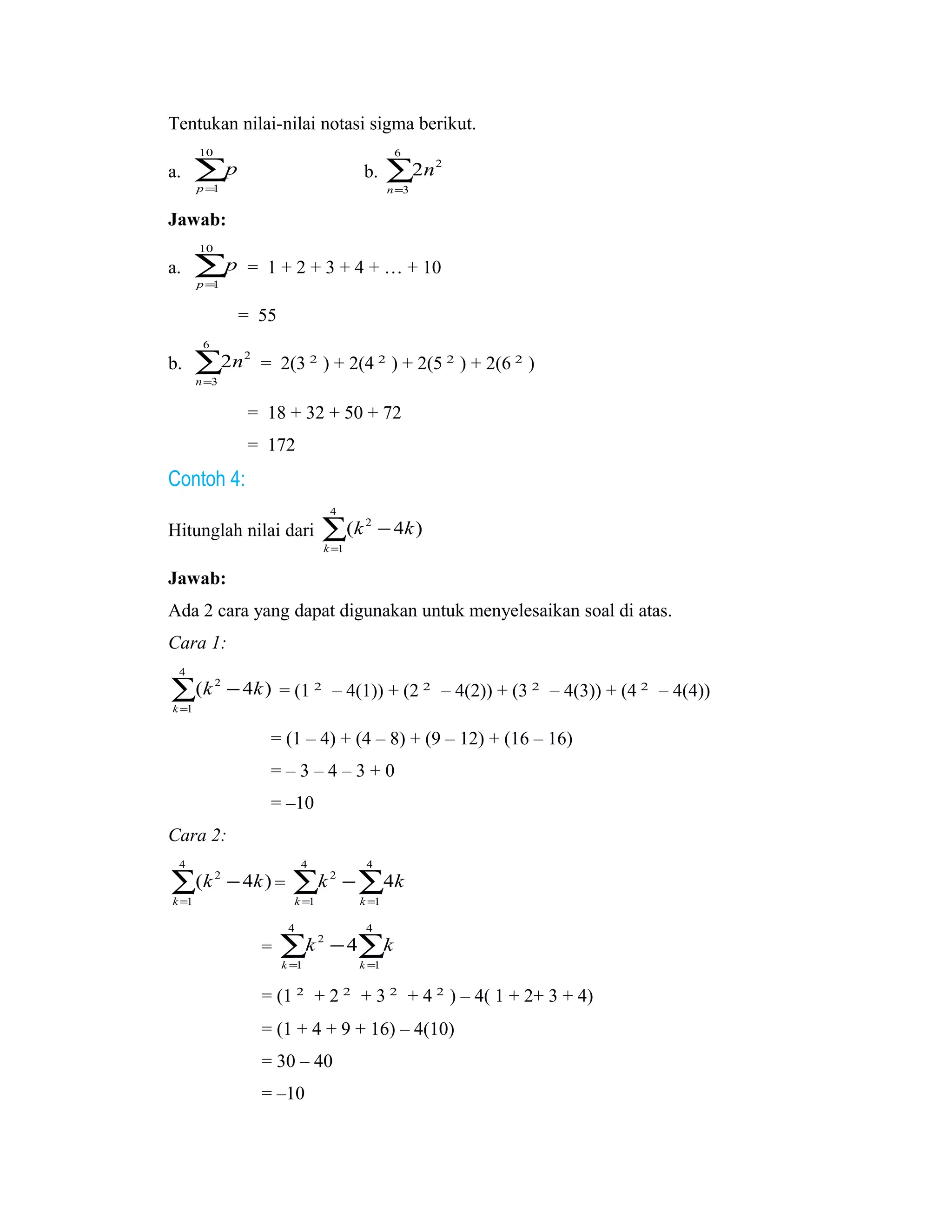 Contoh notasi-sigma2 | DOC