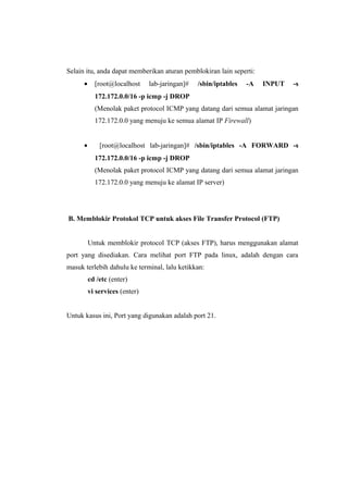 Contoh penggunaan-iptables | PDF