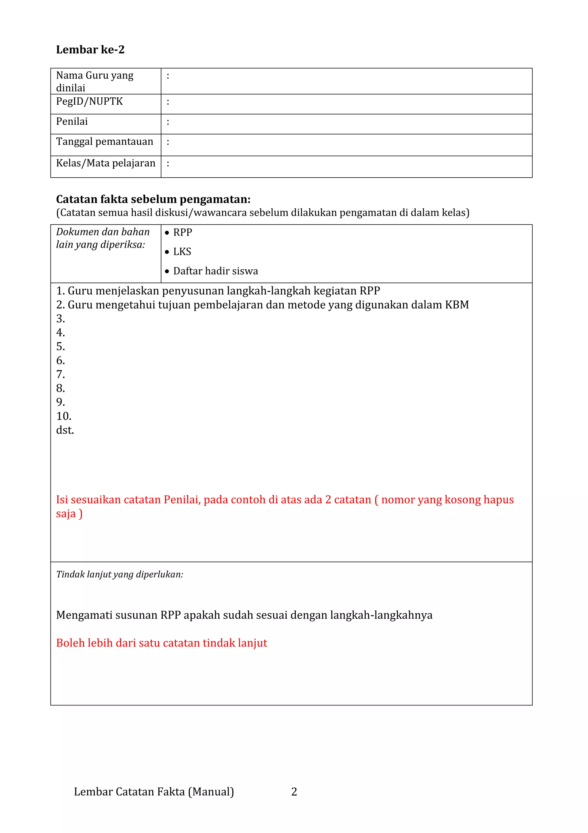 Contoh pengisian-lembar-catatan-fakta-pkg-2014 | PDF