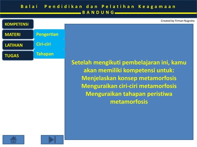 Contoh desain presentasi interaktif dengan power point | PPT