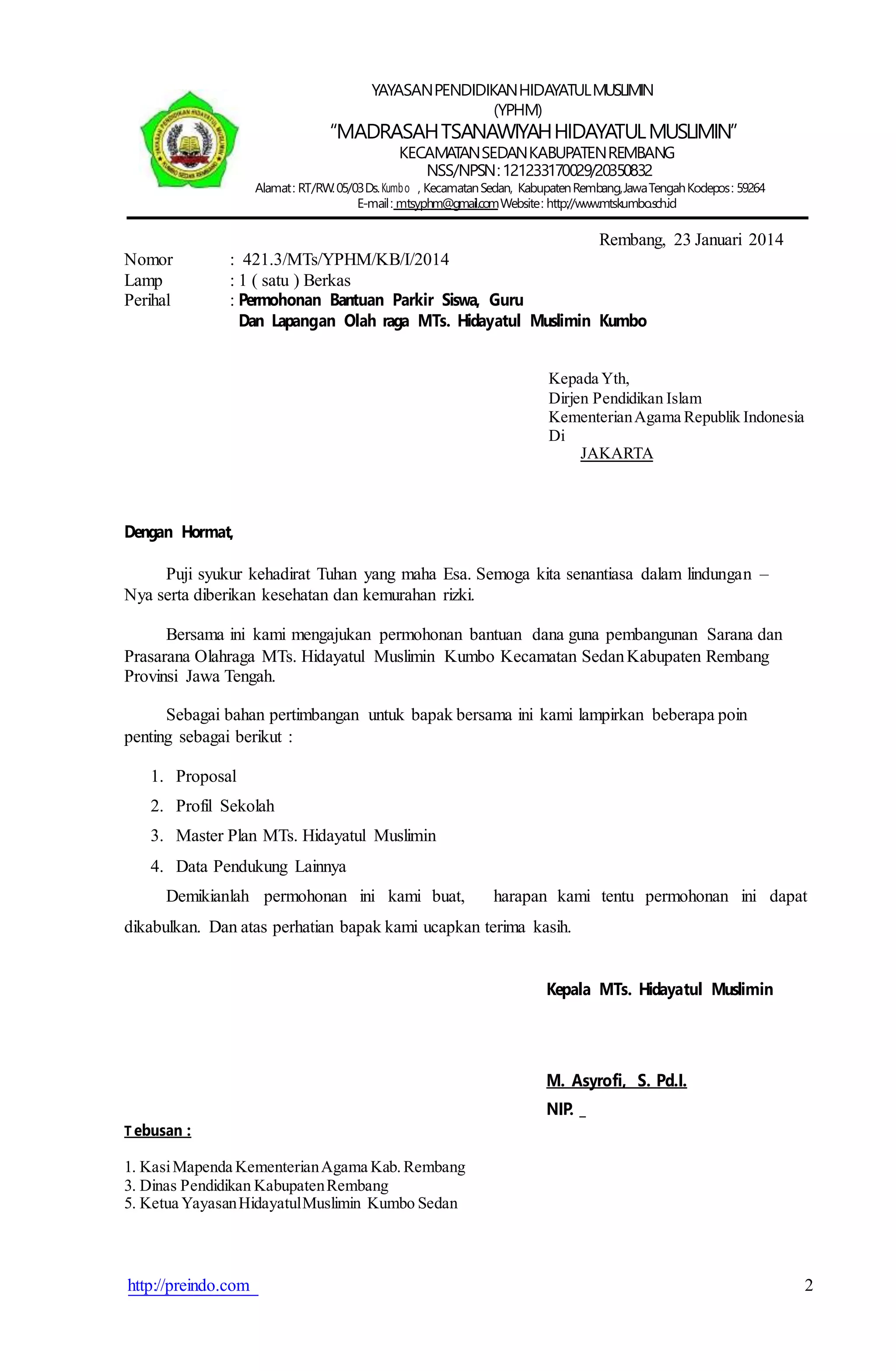 Contoh proposal-bantuan-dana-olahraga | DOCX
