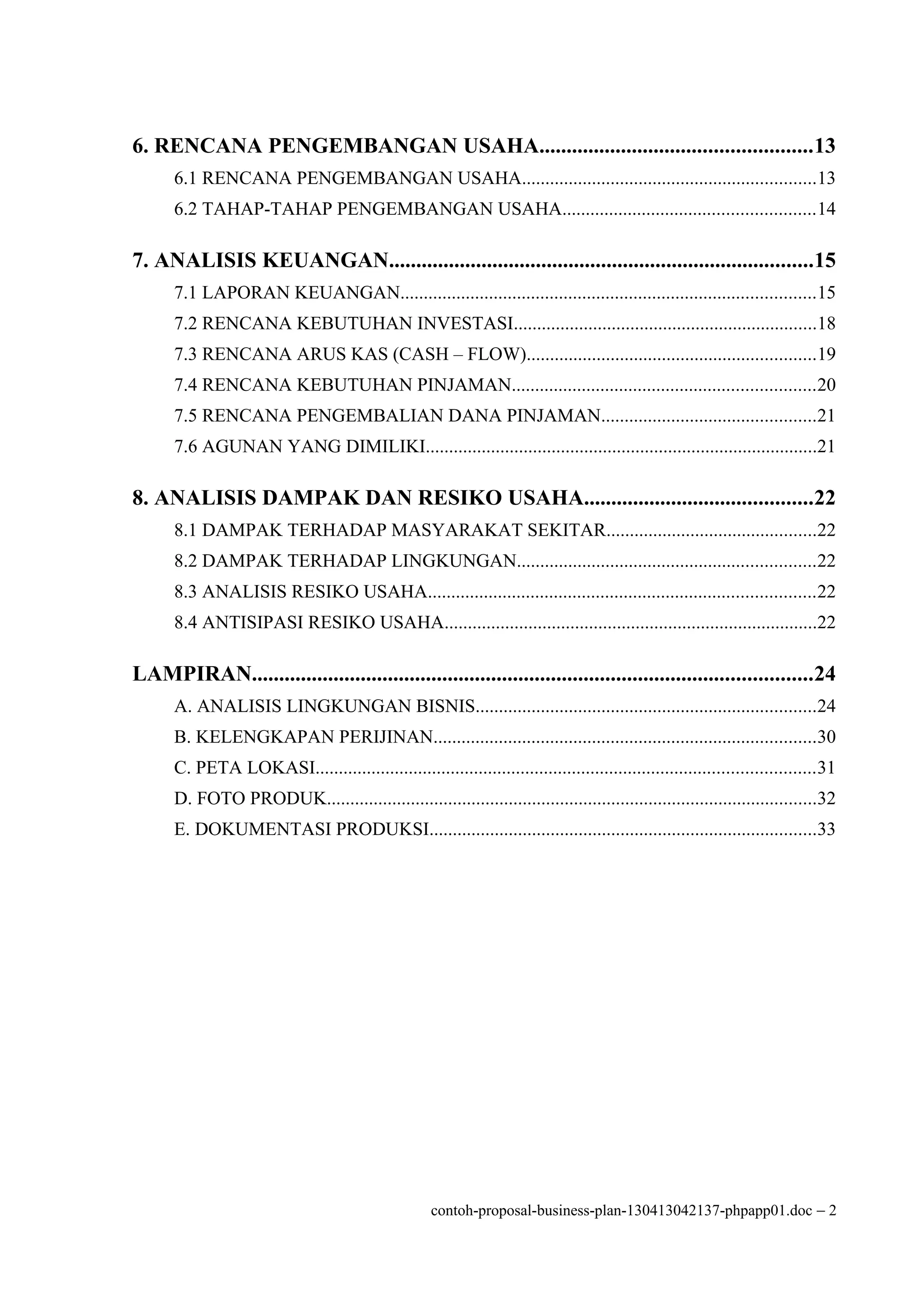 Contoh proposal-business-plan | DOC