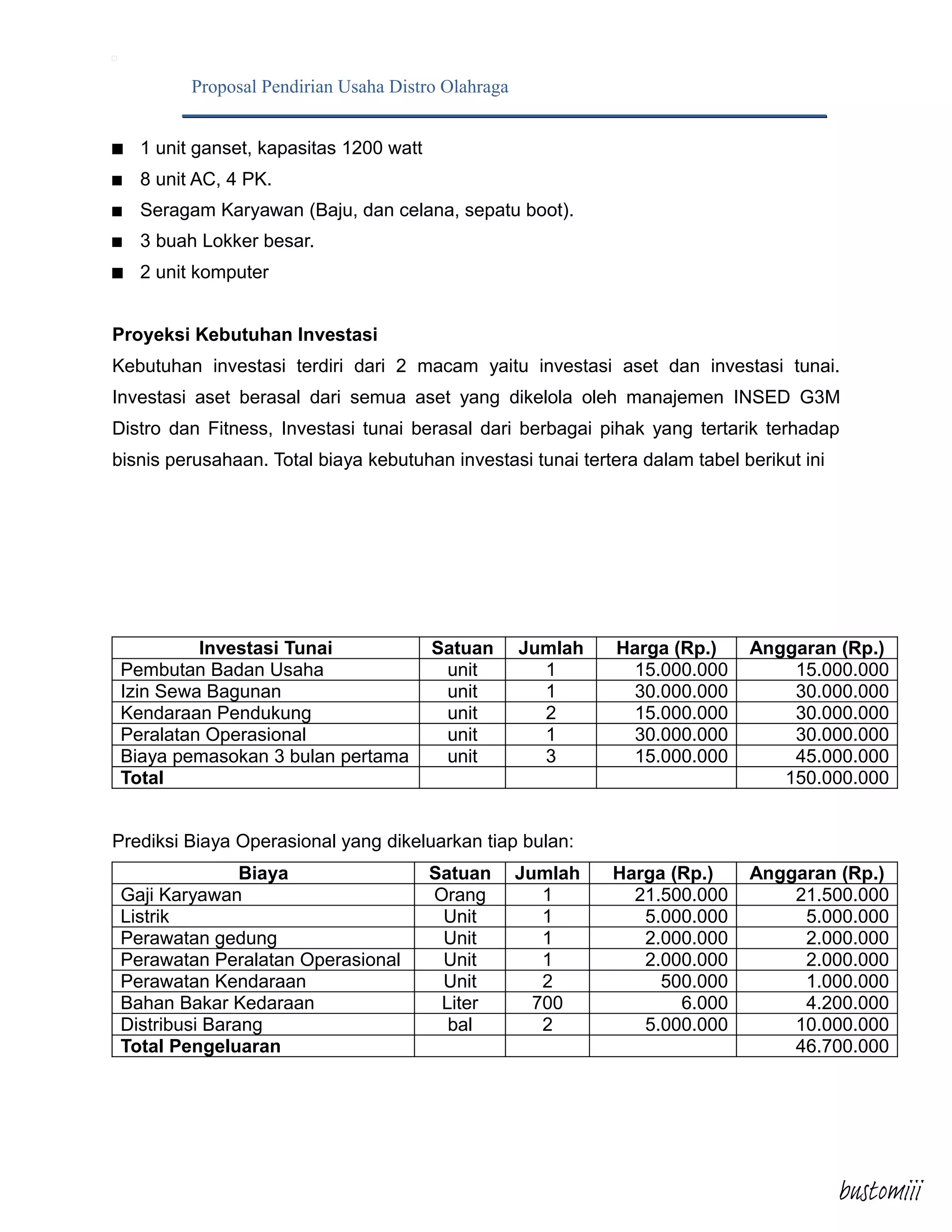 Contoh proposal-usaha-distro-olahraga-signed-signed | PDF