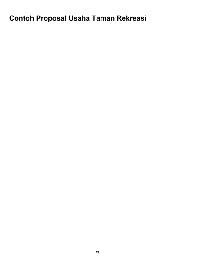 Contoh proposal-usaha-taman-rekreasi | PDF