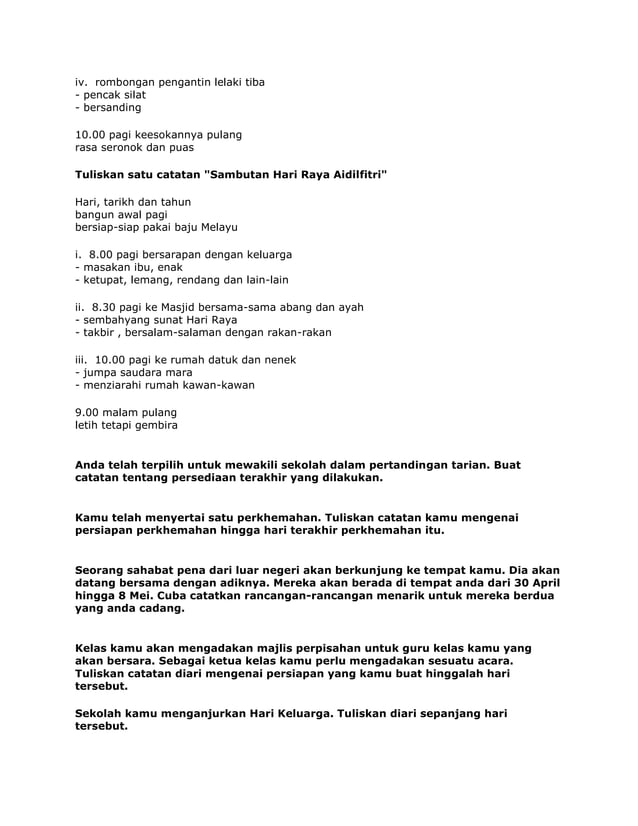 Contoh rangka catatan | PDF