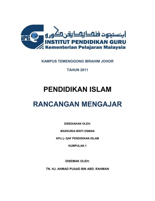 Contoh rph - pendidikan islam | DOCX
