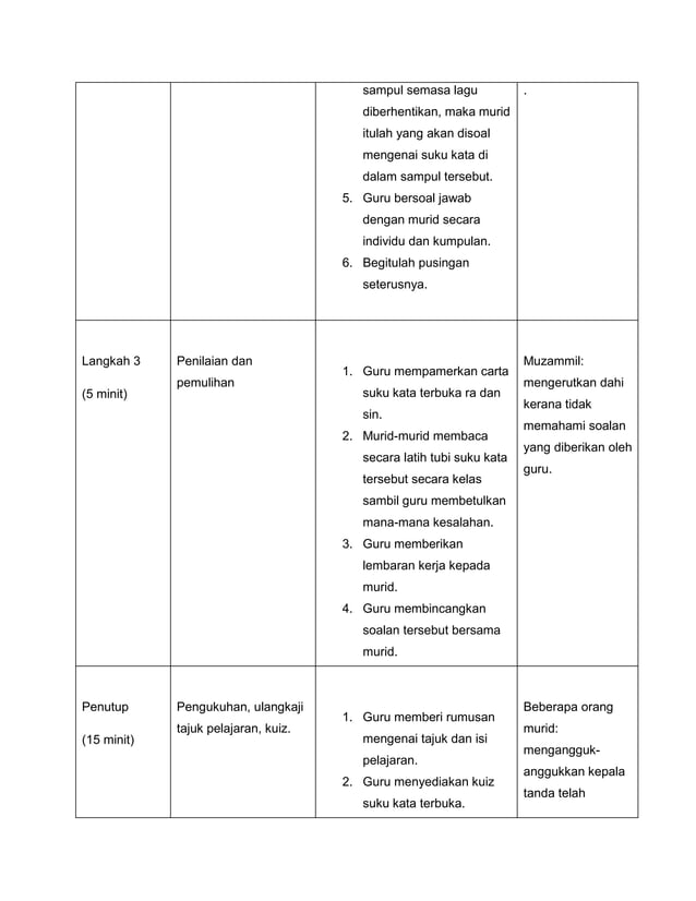 Contoh rph - pendidikan islam | PDF