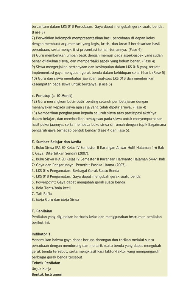 Contoh rpp-ipa-sd-kelas-iv-1 | PDF