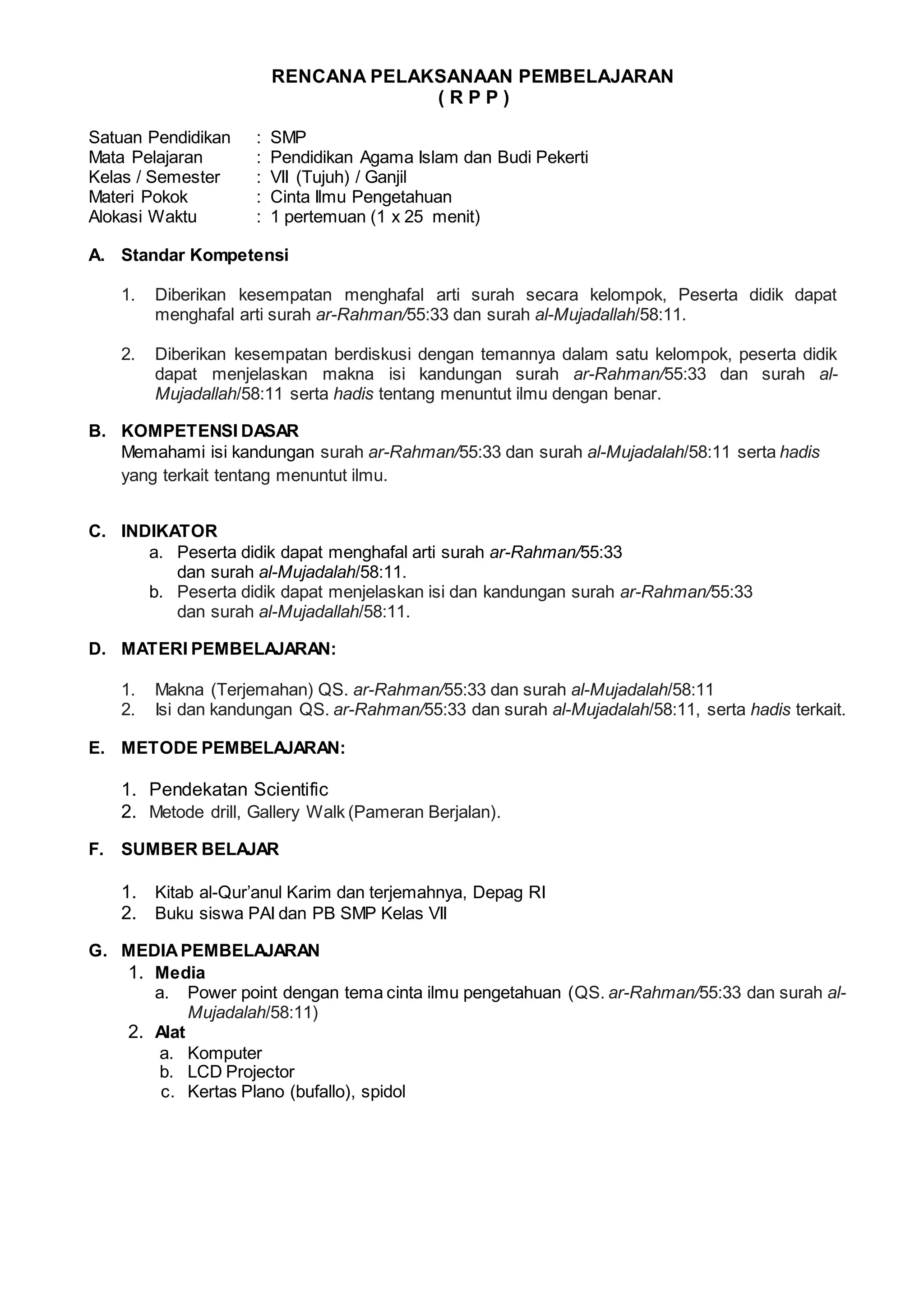 Contoh rpp-pai-7 | DOCX