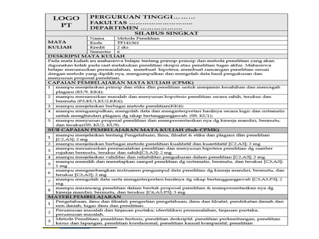 contoh penyusunan rps untuk mata kuliah .pptx