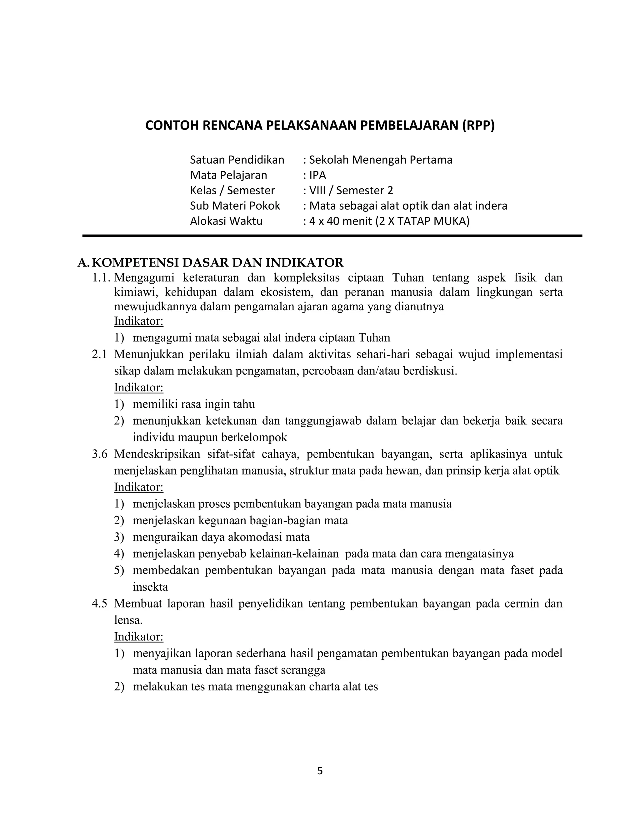 Contoh silabus-dan-rpp-kurikulum-2013 | PDF