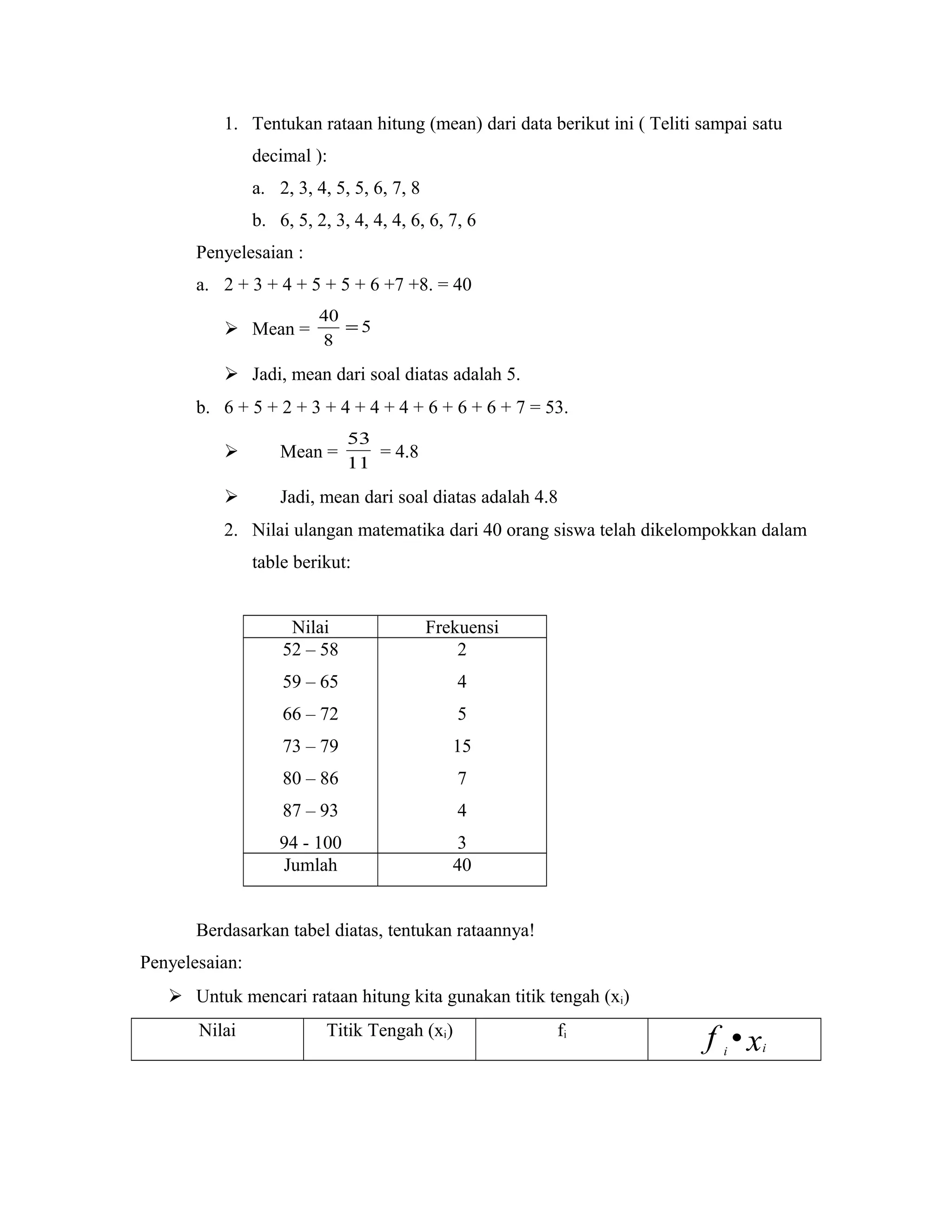 Contoh soal-statistika | PDF