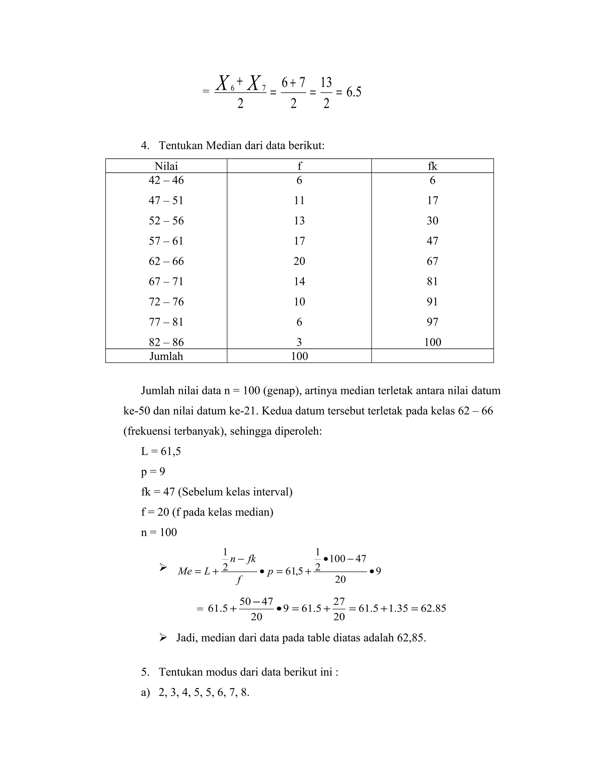Contoh soal-statistika | PDF