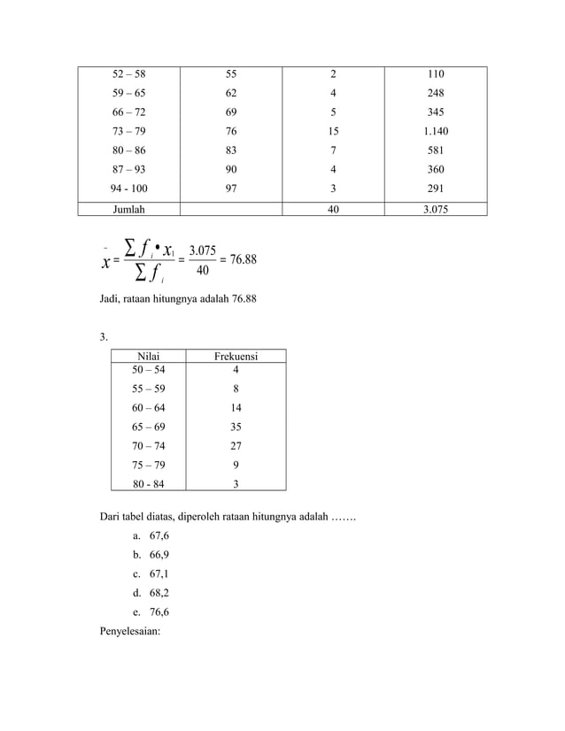Contoh soal-statistika | PDF