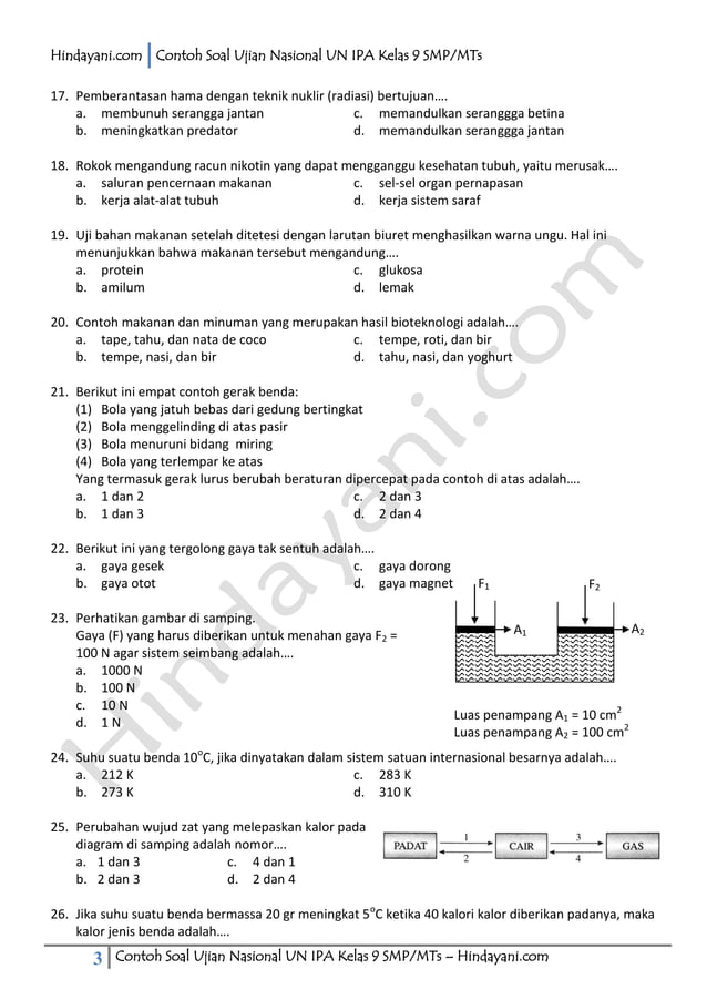 Contoh soal-ujian-nasional-un-ipa-kelas-9-smp-m ts | PDF