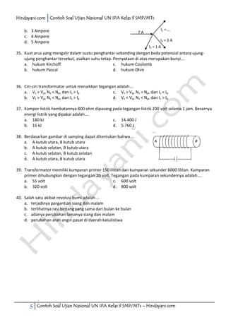 Contoh soal-ujian-nasional-un-ipa-kelas-9-smp-m ts | PDF