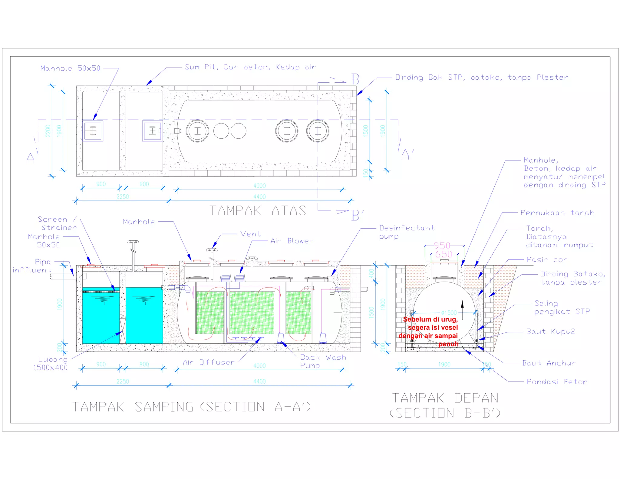 Contoh standard pemasangan stp bio seven 10 mpd | PDF