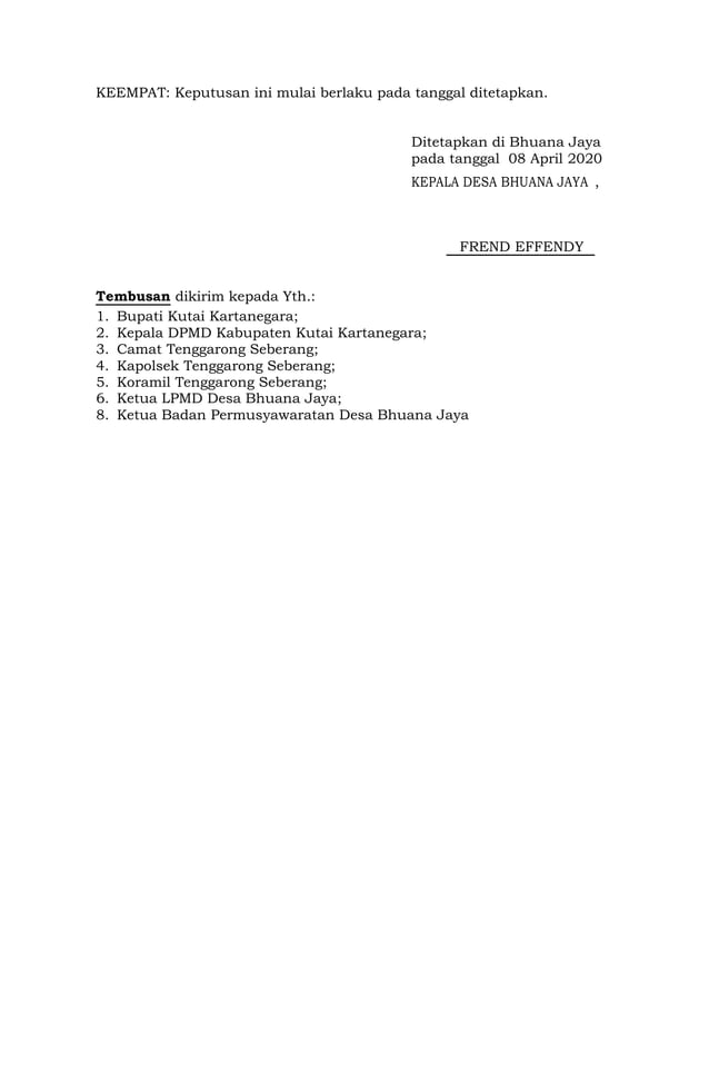 Contoh surat-keputusan-kepala-desa-tentang-pembentukan-panitia-bpd- | PDF