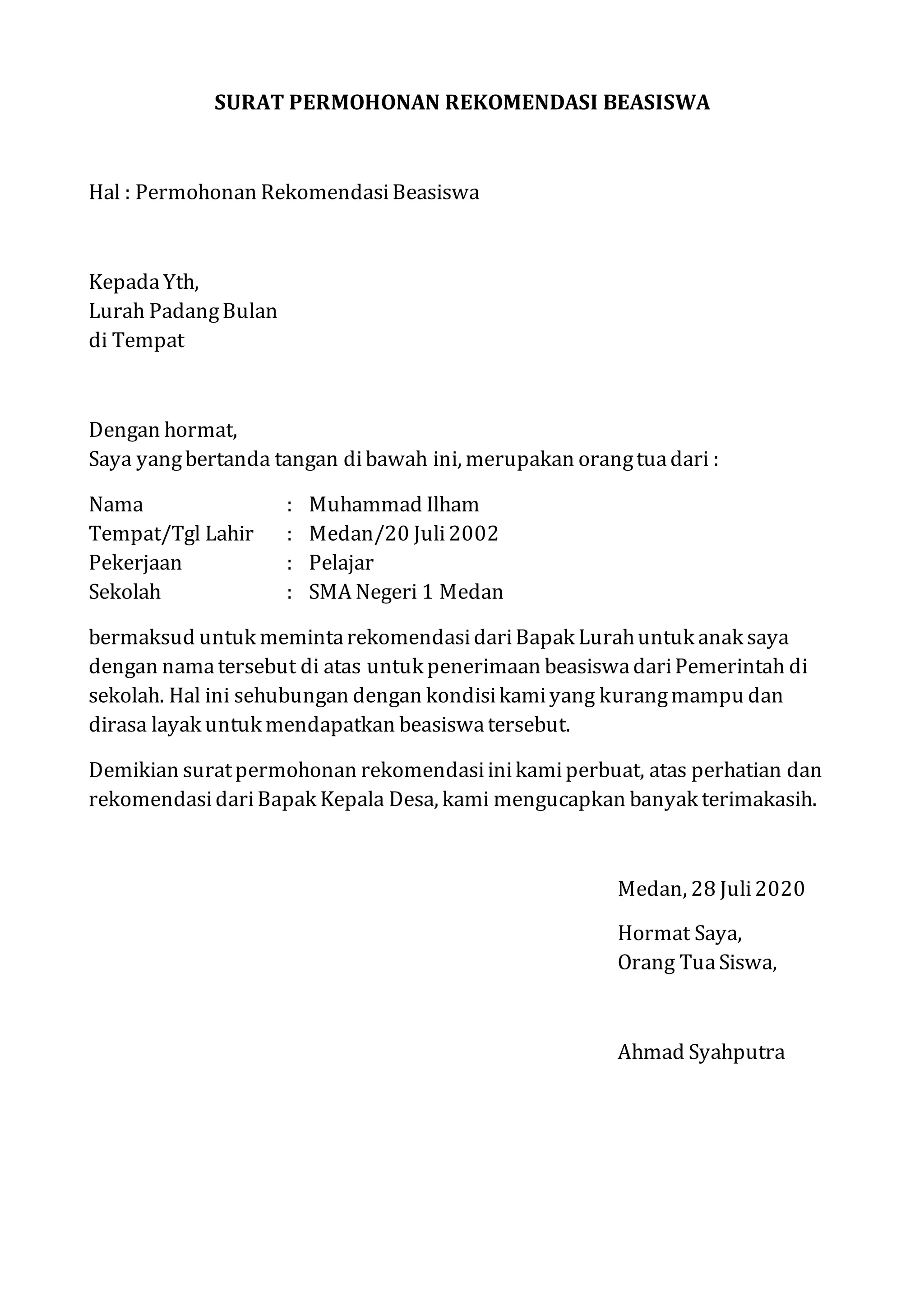 Contoh surat-permohonan-rekomendasi-doc | DOCX