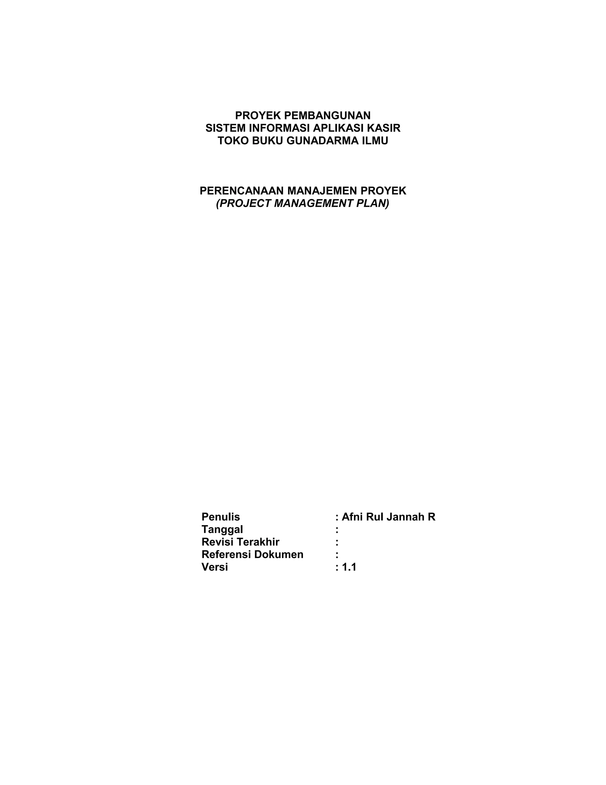 Contoh template-perencanaan-manajemen-proyek | DOC