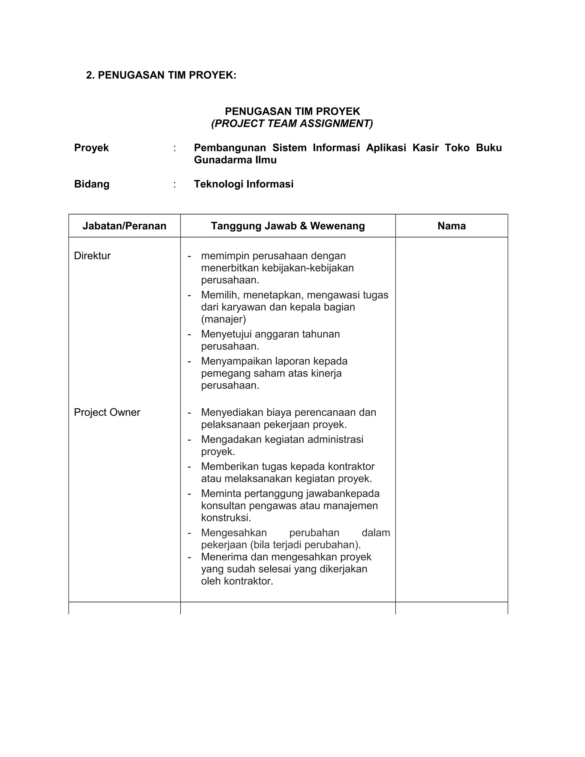 Contoh template-perencanaan-manajemen-proyek | DOC