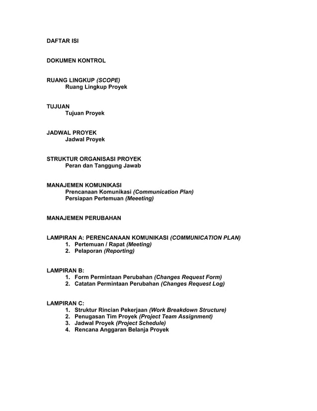 Contoh template-perencanaan-manajemen-proyek | DOC