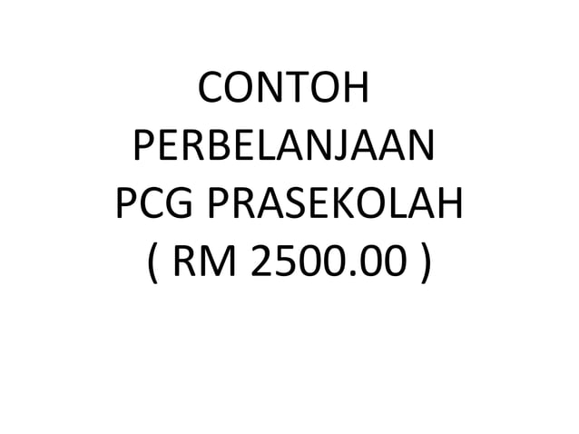 CONTOH ABM PRASEKOLAH | PPT