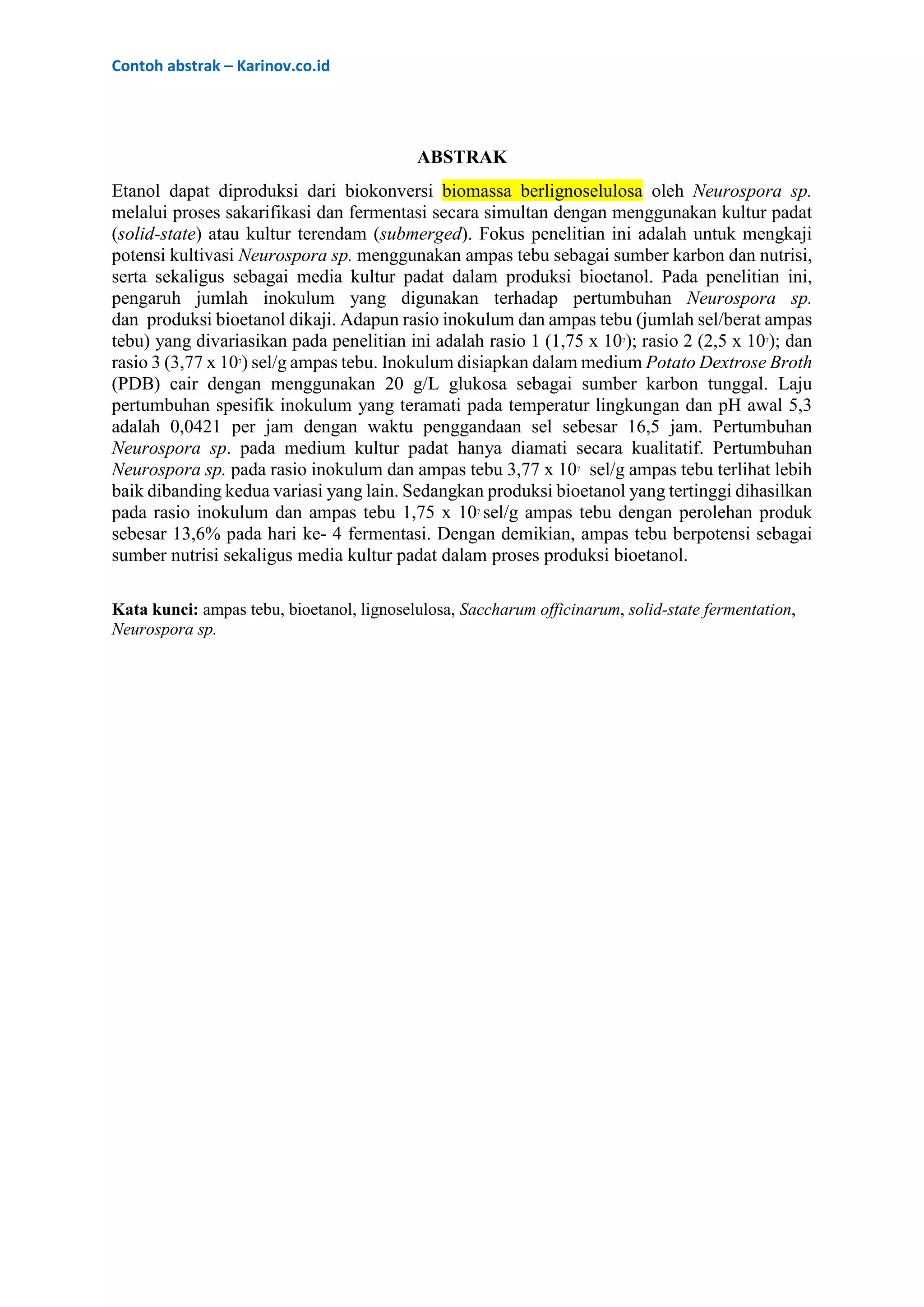 Contoh Abstrak Jurnal Ilmiah Internasional di PTN Indonesia by Karinov ...